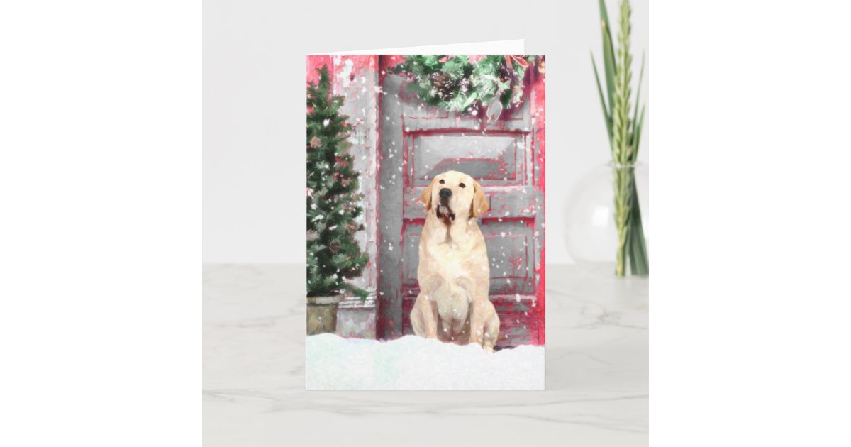 Yellow Labrador Retriever Christmas Greeting Cards | Zazzle