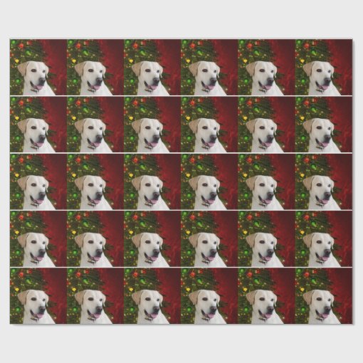 Yellow labrador retriever Christmas Wrapping Paper | Zazzle