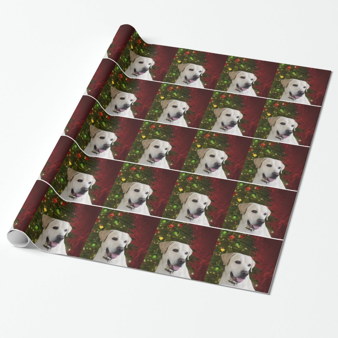 Yellow labrador retriever Christmas Wrapping Paper | Zazzle