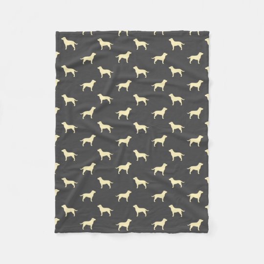 Yellow Labrador Retriever Dog Silhouettes Pattern Fleece Blanket ...