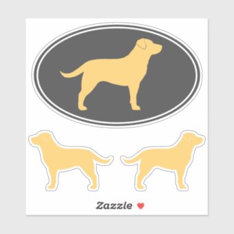 Yellow Labrador Retriever Lab Silhouettes Stickers | Zazzle