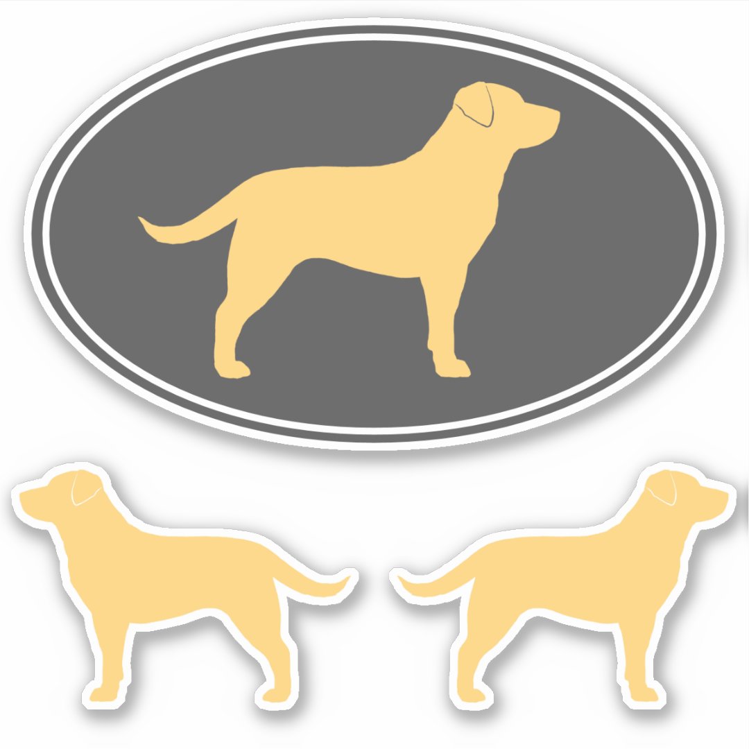 Yellow Labrador Retriever Lab Silhouettes Stickers | Zazzle
