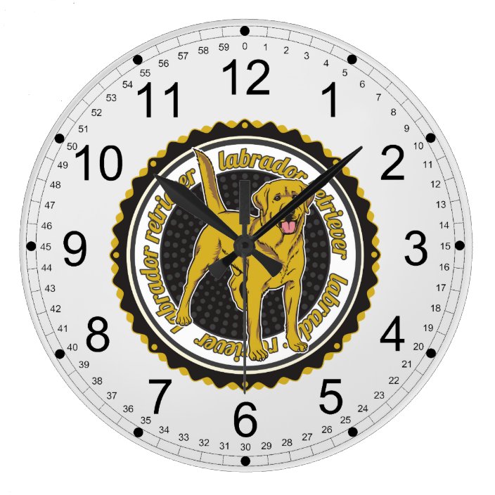 Yellow Labrador Retriever Large Clock | Zazzle.com