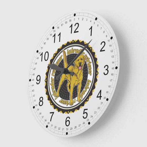 Yellow Labrador Retriever Large Clock | Zazzle
