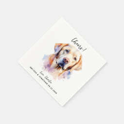 Yellow Labrador Retriever Pet Dog Wedding Cocktail Napkins | Zazzle
