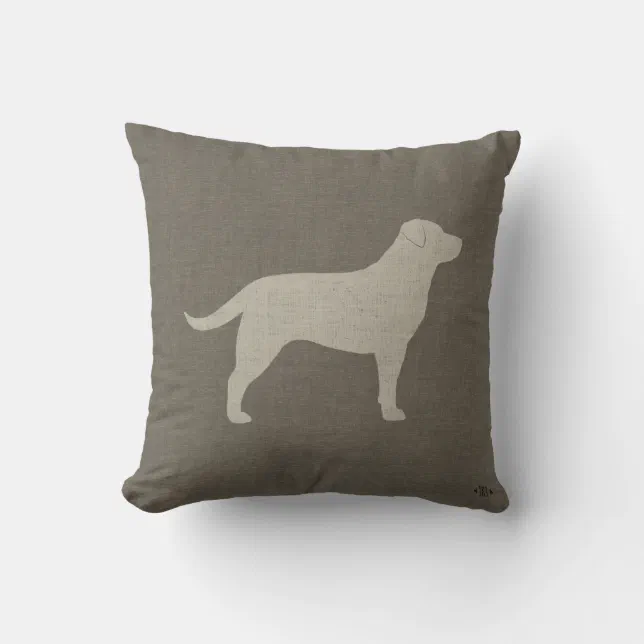 Yellow Labrador Retriever Silhouette | Dog Lover's Throw Pillow | Zazzle
