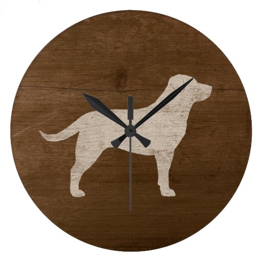 Yellow Labrador Retriever Silhouette Large Clock | Zazzle.com