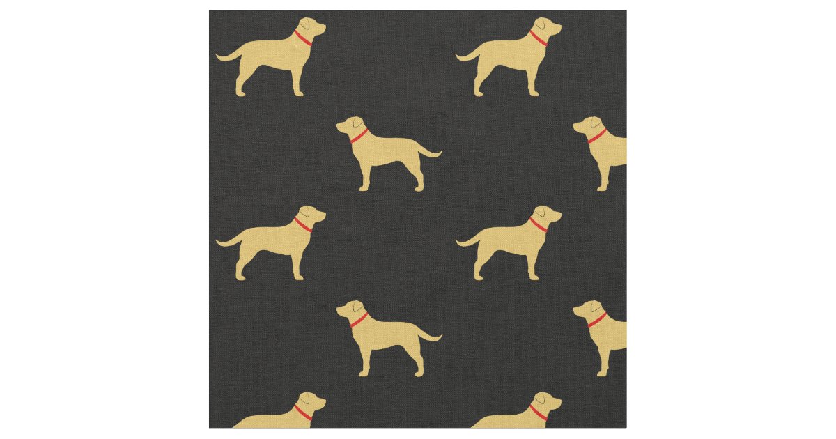 Yellow Labrador Retriever Silhouettes Collars Fabric | Zazzle