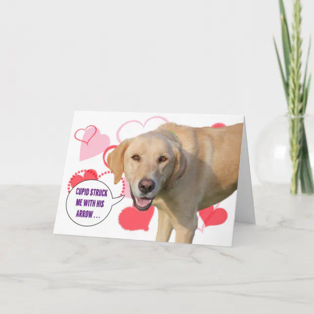 Yellow Labrador Retriever Valentine's Day Card | Zazzle