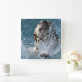 Yellow Labrador Retriever Water Dog Square Wall Clock | Zazzle
