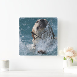 Yellow Labrador Retriever Water Dog Square Wall Clock | Zazzle
