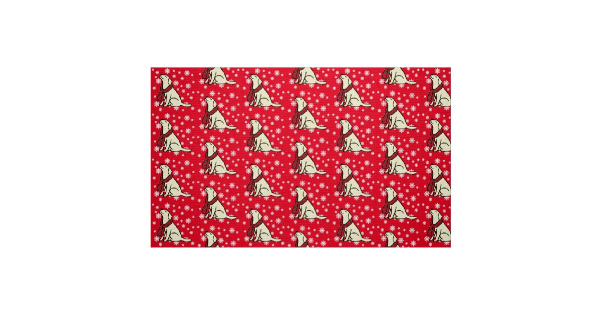 Yellow Labrador Tartan Scarf Fabric | Zazzle