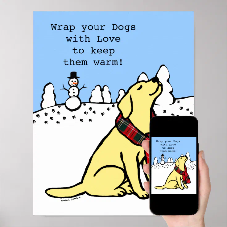 Yellow Labrador Tartan Scarf Poster | Zazzle