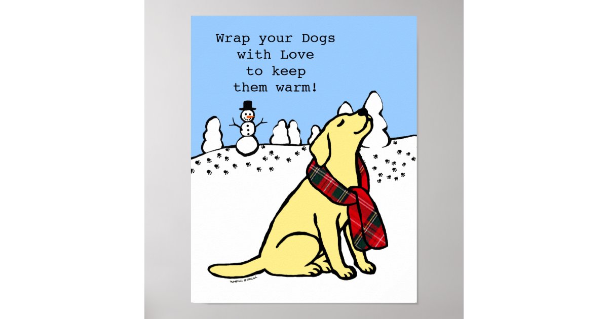 Yellow Labrador Tartan Scarf Poster | Zazzle