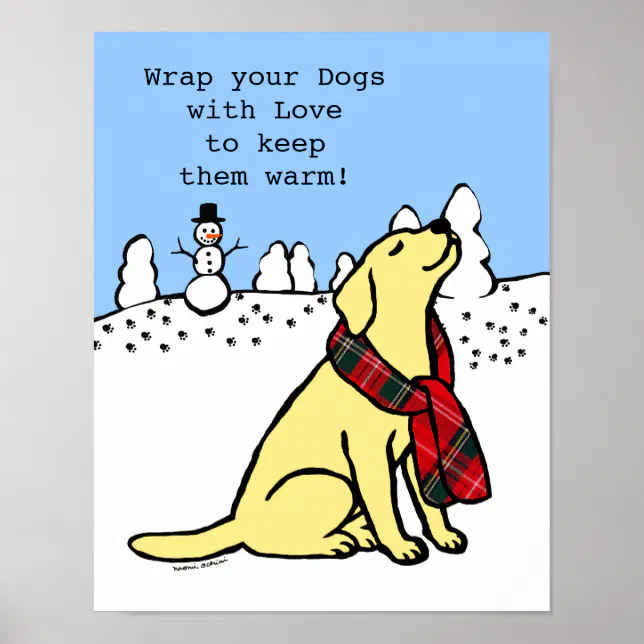 Yellow Labrador Tartan Scarf Poster | Zazzle