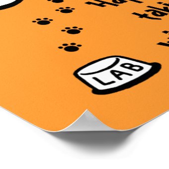 Yellow Labrador with a full belly Cartoon Poster | Zazzle