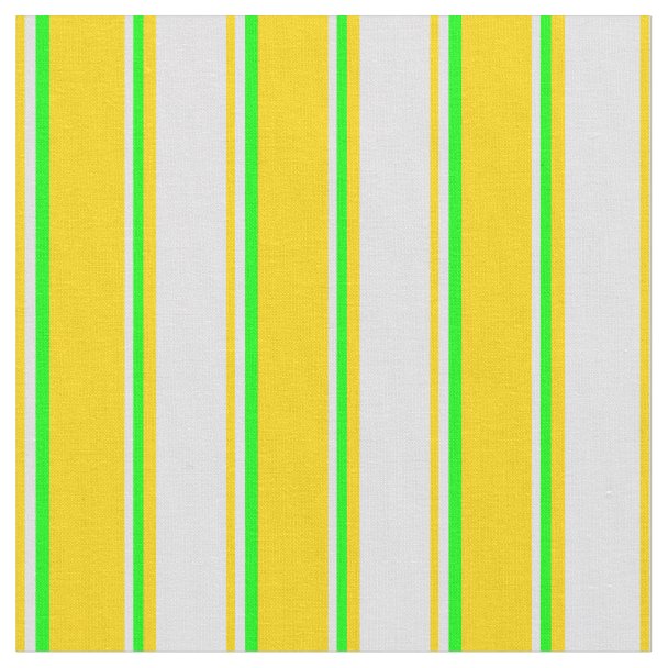 Lime & Yellow Stripes Fabric | Zazzle