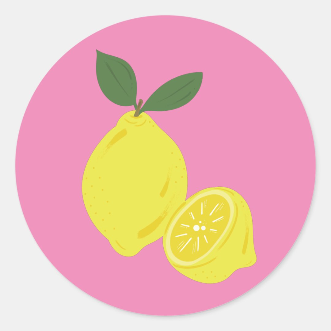 Yellow Lemon Classic Round Sticker | Zazzle