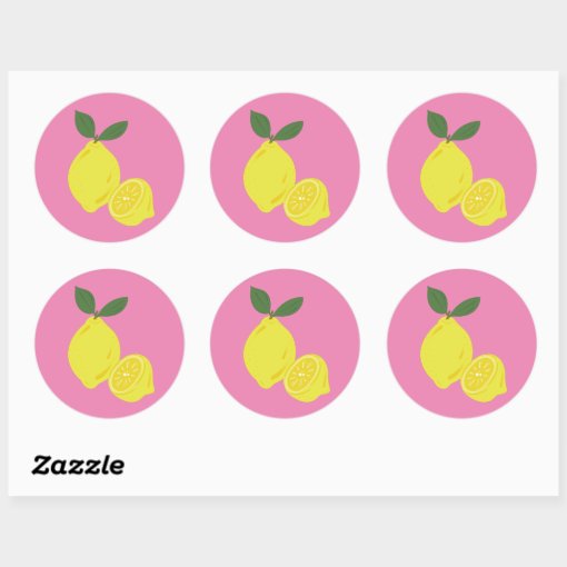 Yellow Lemon Classic Round Sticker | Zazzle
