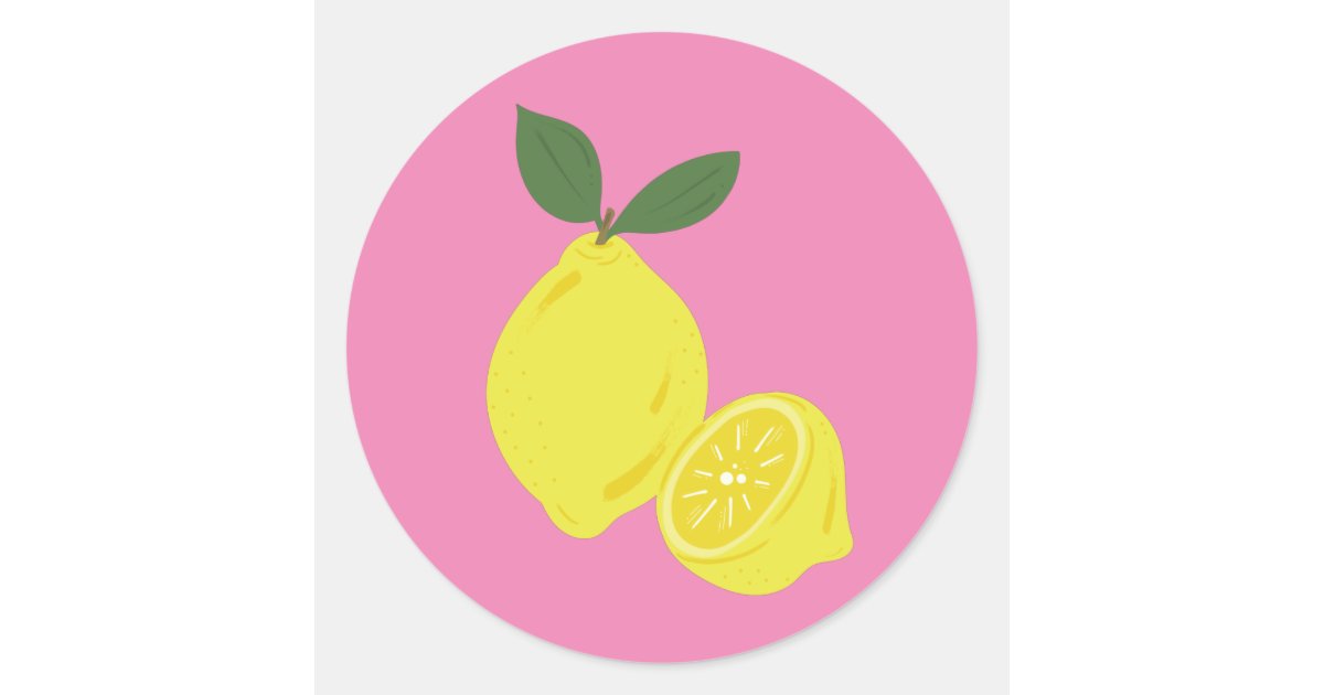 Yellow Lemon Classic Round Sticker | Zazzle