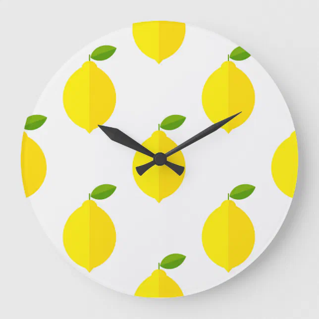 Yellow lemon clock | Zazzle