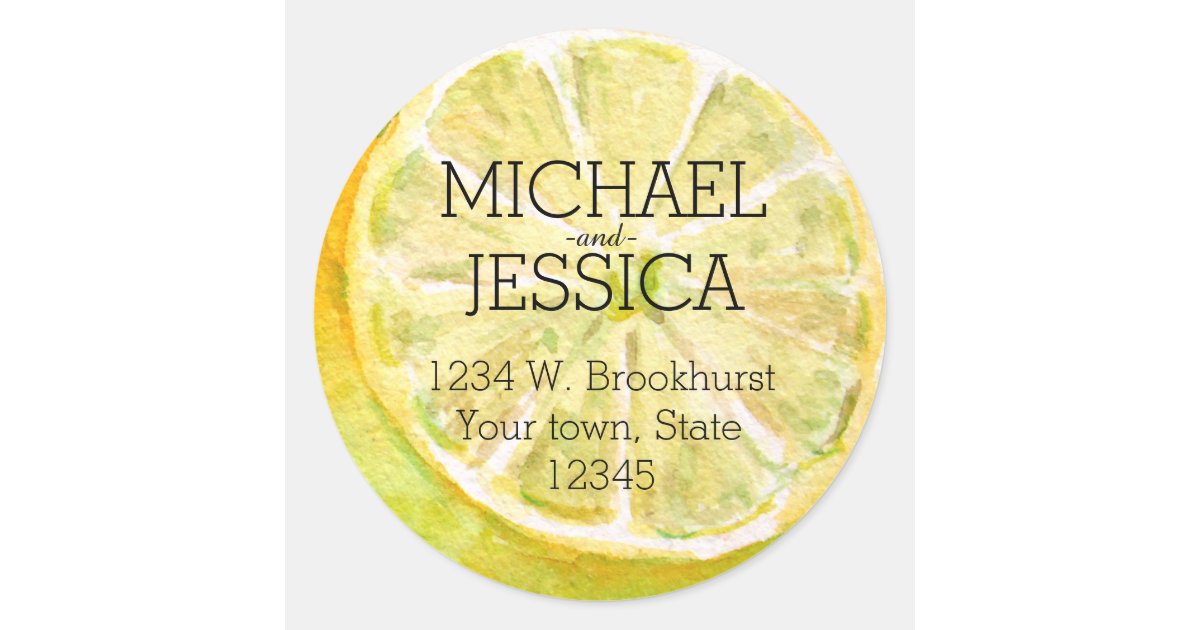Yellow Lemon Personalized Classic Round Sticker | Zazzle