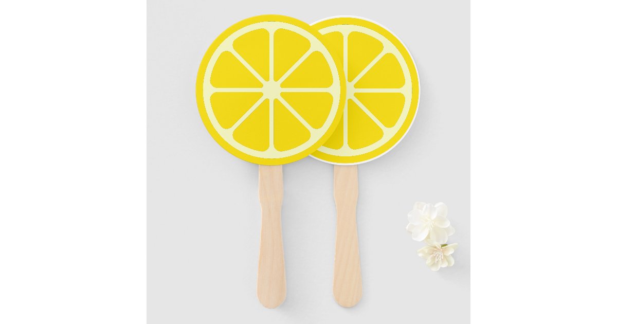 Yellow Lemon Slice Fun Summer Party Hand Fans | Zazzle
