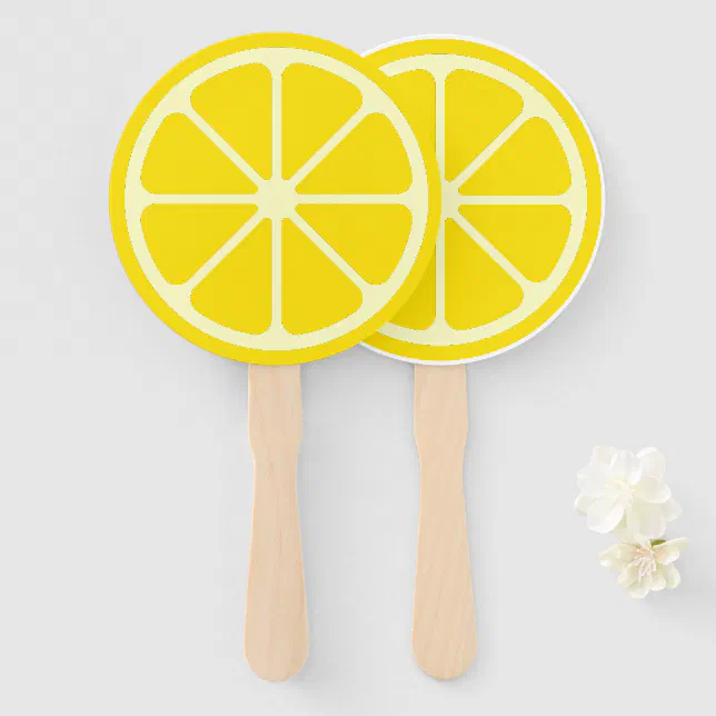 Yellow Lemon Slice Fun Summer Party Hand Fans | Zazzle