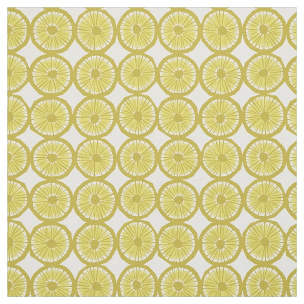 Lemon slice yellow fruits fabric | Zazzle.com