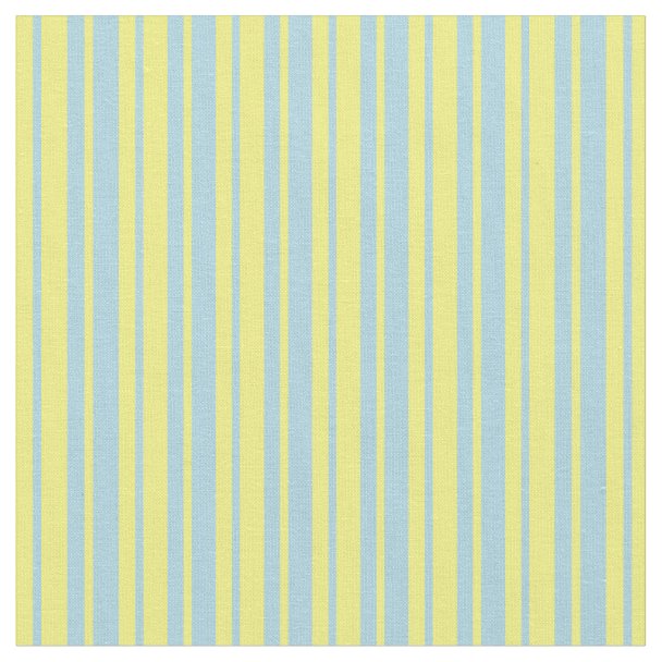 Blue and Yellow Stripes Fabric | Zazzle