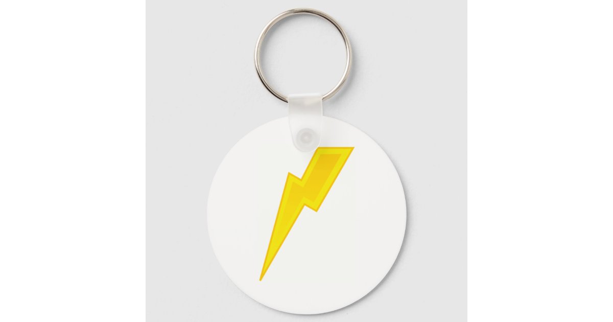 Yellow Lightning Bolt Keychain | Zazzle