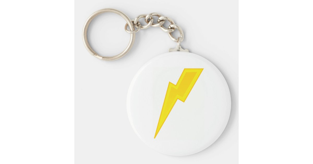 Yellow Lightning Bolt Keychain | Zazzle