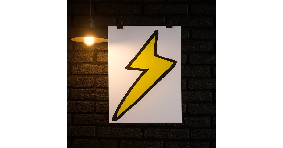 Yellow Lightning Bolt Poster | Zazzle