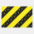 Yellow lightning bolts pattern wrapping paper sheets | Zazzle