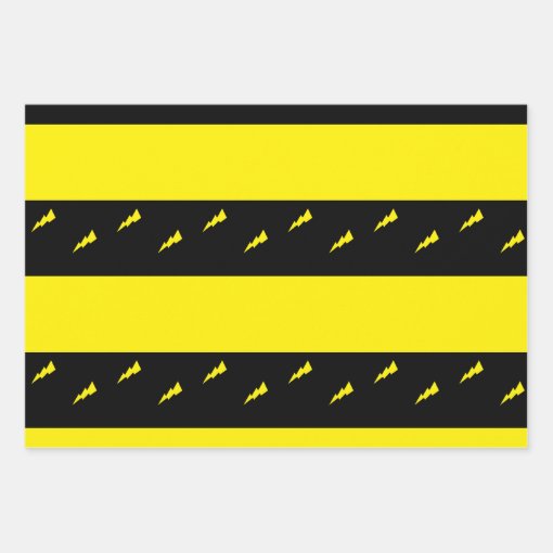 Yellow lightning bolts pattern wrapping paper sheets | Zazzle