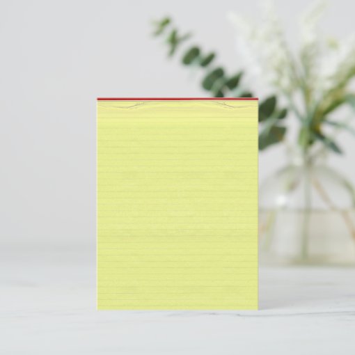 Yellow Lined School Paper Background Postcard | Zazzle