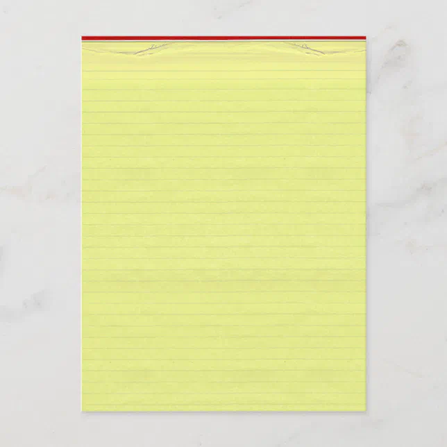 Yellow Lined School Paper Background Postcard | Zazzle