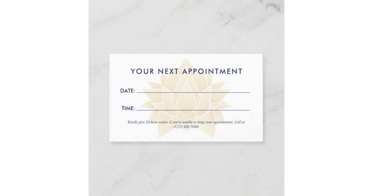 Yellow Lotus Massage Therapy Spa Appointment Card | Zazzle.com