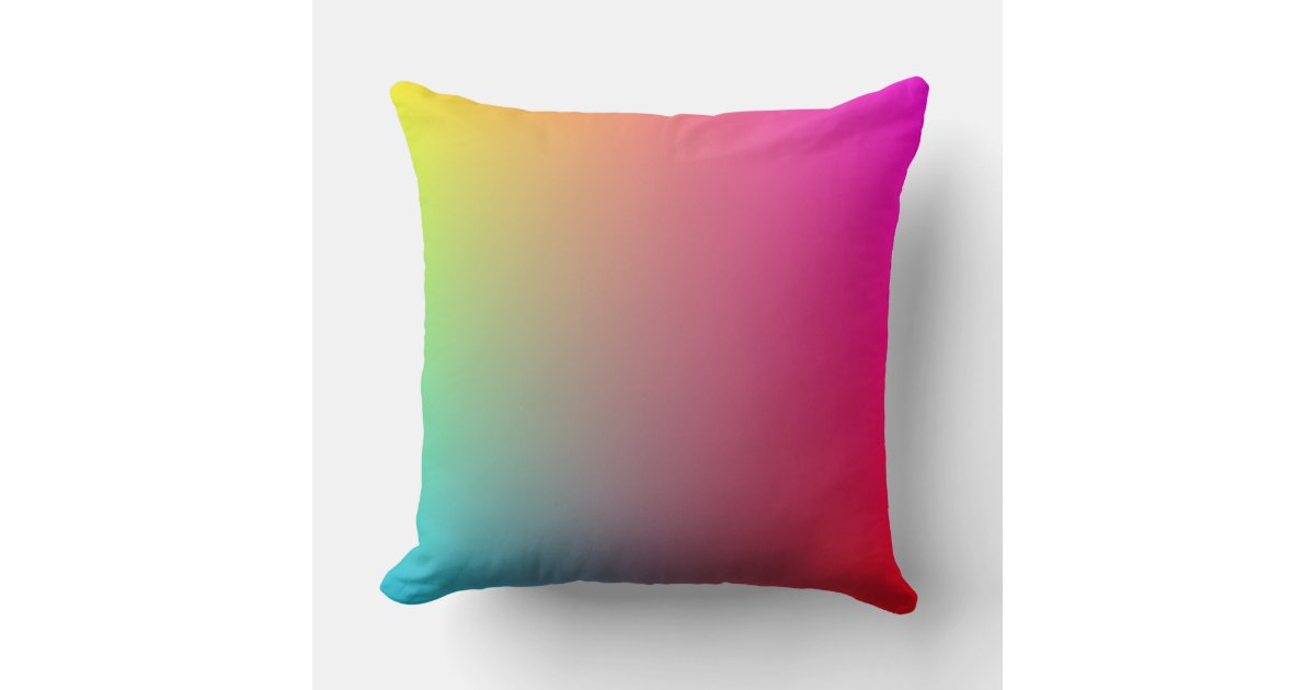 Yellow, Magenta, Blue and Red Gradient Throw Pillow | Zazzle