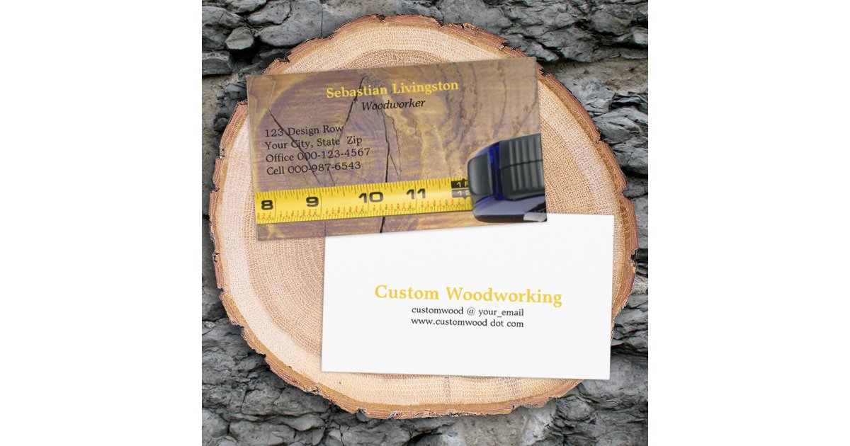 Yellow Measuring Tape Woodworking Professional Business Card | Zazzle
