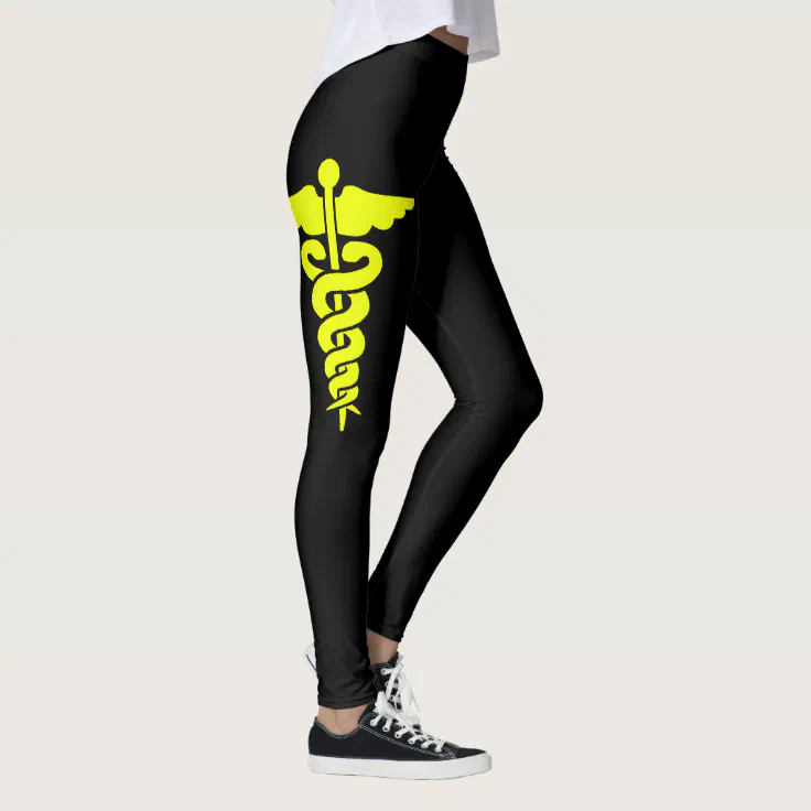 Yellow Medical Symbol Leggings | Zazzle