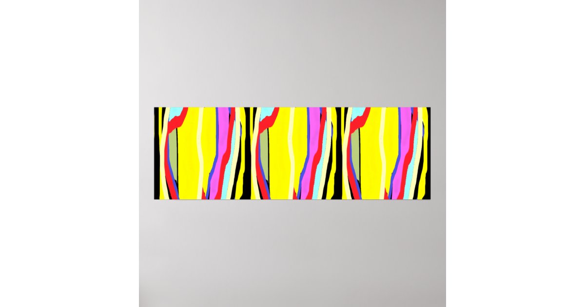 Yellow Mellow colorful abstract art hippie style Poster | Zazzle