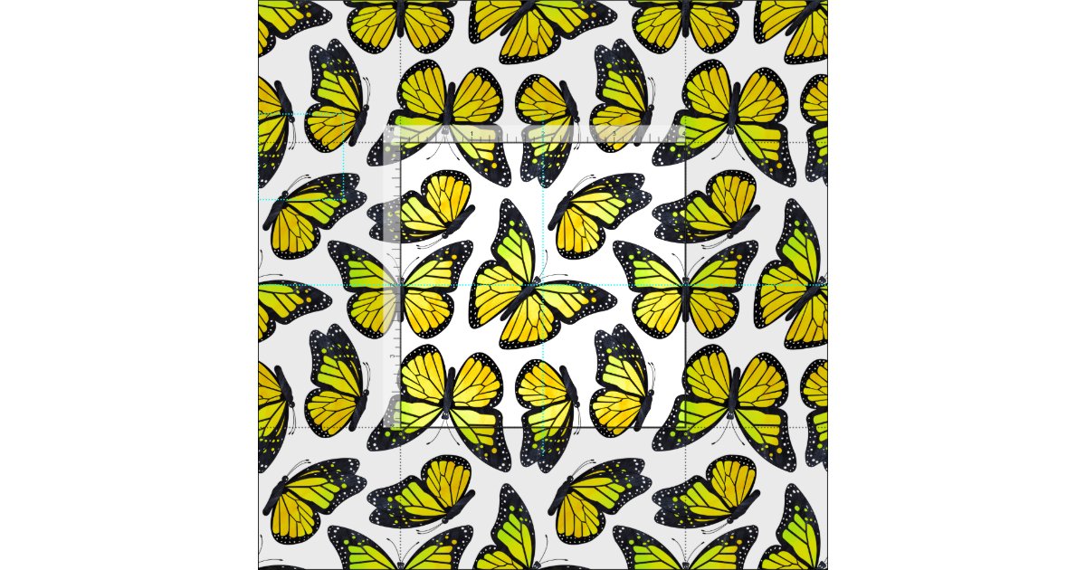 Yellow Monarch Butterfly Pattern Fabric | Zazzle