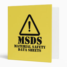 Yellow MSDS Material Safety Data Sheets Binder | Zazzle