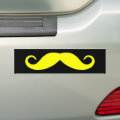 Yellow Mustache Bumper Sticker | Zazzle