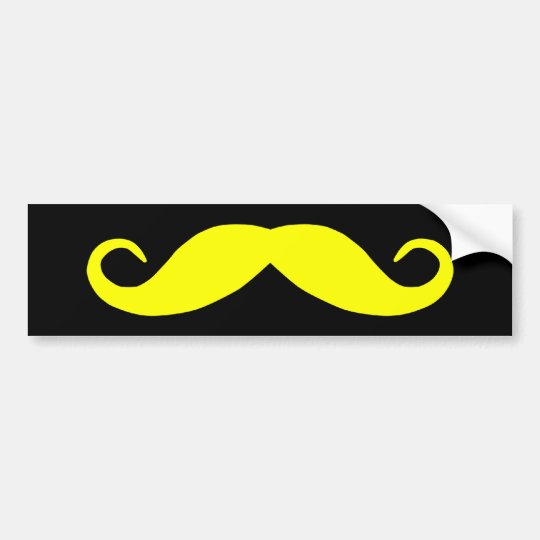 Yellow Mustache Bumper Sticker | Zazzle.com