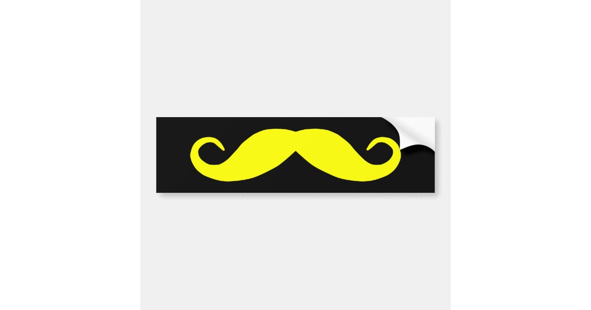 Yellow Mustache Bumper Sticker | Zazzle
