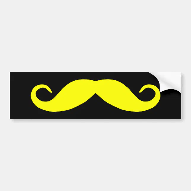 Yellow Mustache Bumper Sticker | Zazzle