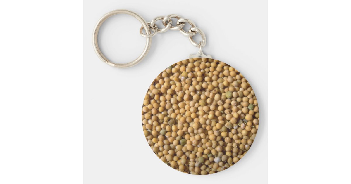 Yellow mustard seeds keychain | Zazzle.com