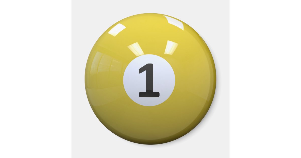Yellow No. 1 Billiard Pool Ball Magnet | Zazzle